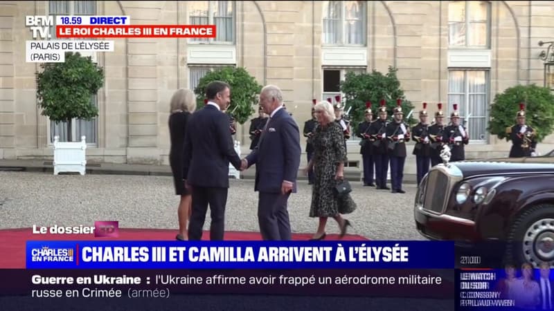 Emmanuel et Brigitte Macron accueillent Charles III et la reine Camilla au palais de l’Élysée ...